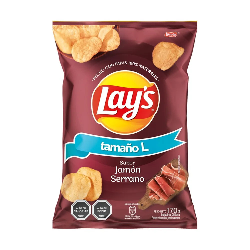 Papas fritas Lays sabor jamón serrano 170g – Chilena Cossas